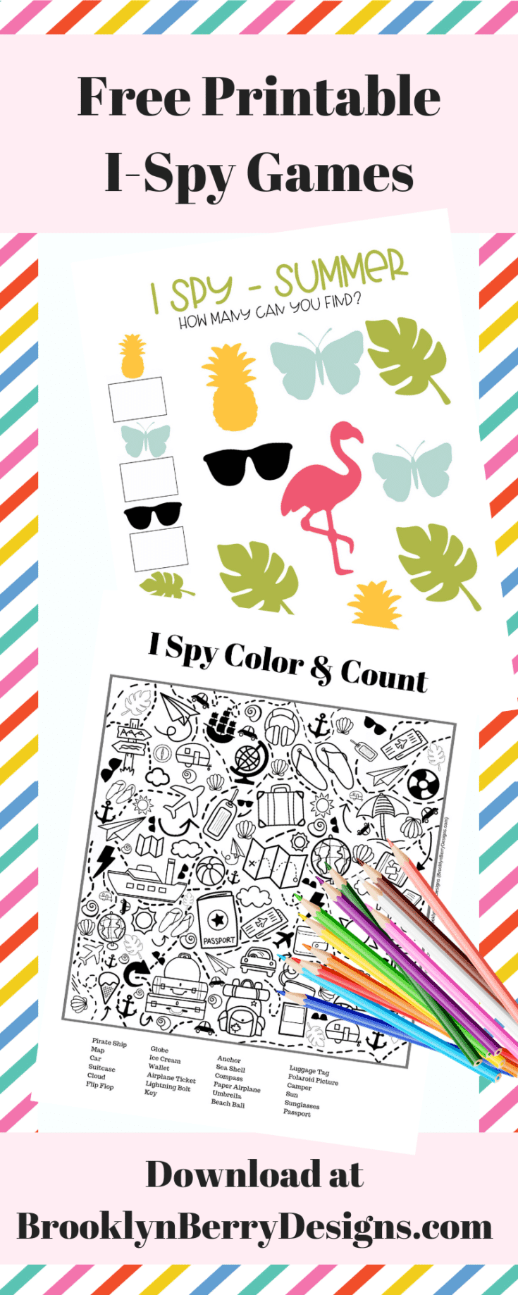 Summer I Spy Activity Page - Brooklyn Berry Designs
