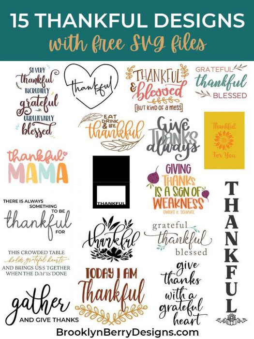 Free Thankful SVG Files - Brooklyn Berry Designs