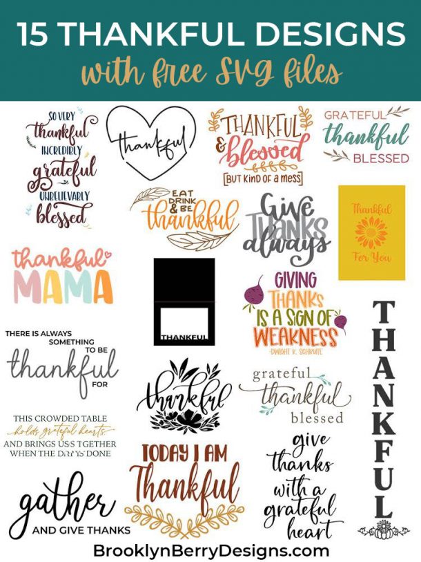 Free Thankful SVG Files - Brooklyn Berry Designs