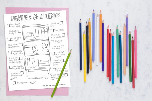 Reading Challenge Coloring Page - Brooklyn Berry Designs