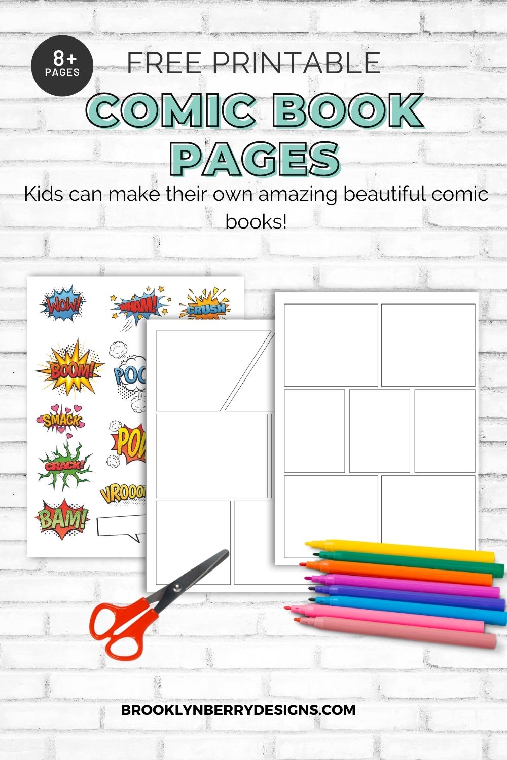 Free Printable Comic Book Templates - Brooklyn Berry Designs