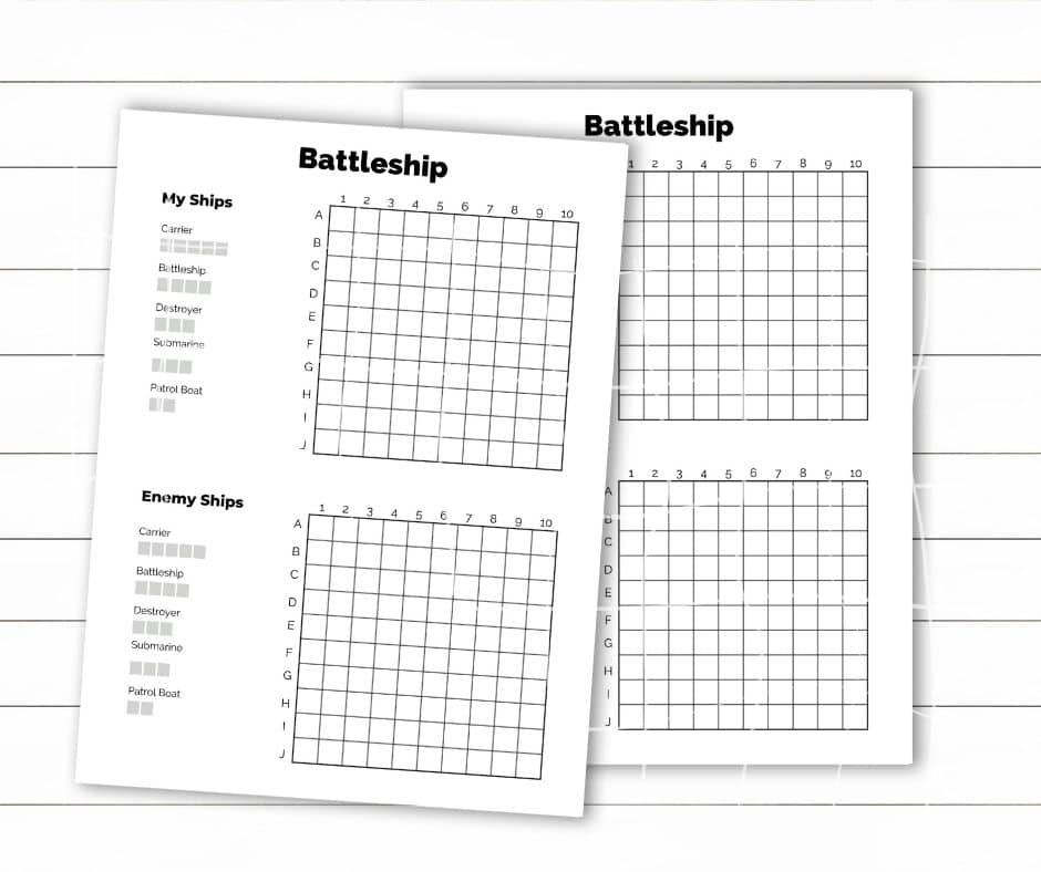 Printable Battleship Game Board - Brooklyn Berry Designs Printable Battleship Game Board - Brooklyn Berry Designs