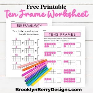 Free Printable Ten Frame Cards For School Activities - Brooklyn Berry ...